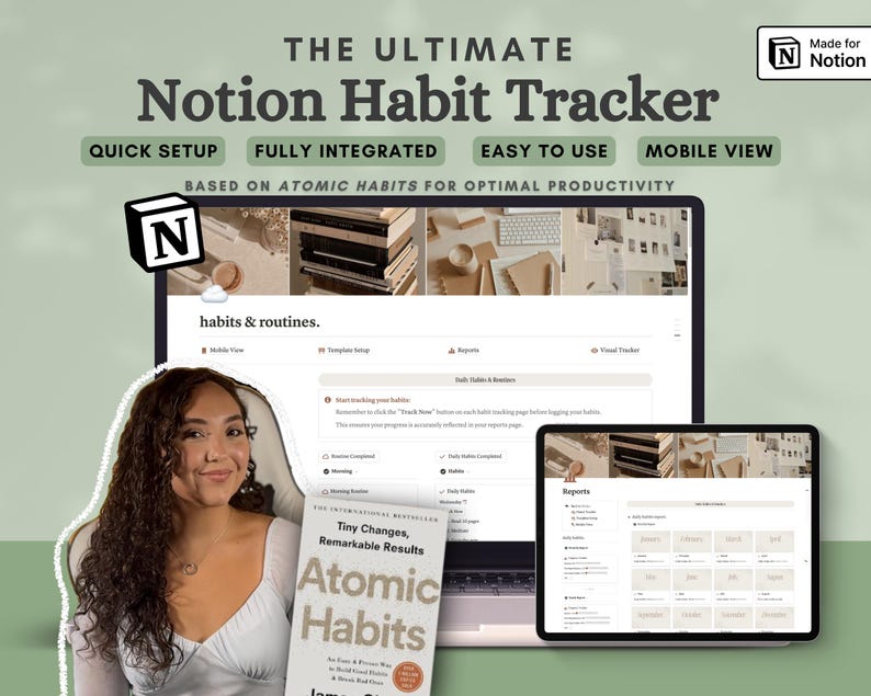 Notion Habit Tracker, Notion Routines, Daily, Weekly, Monthly Notion ...