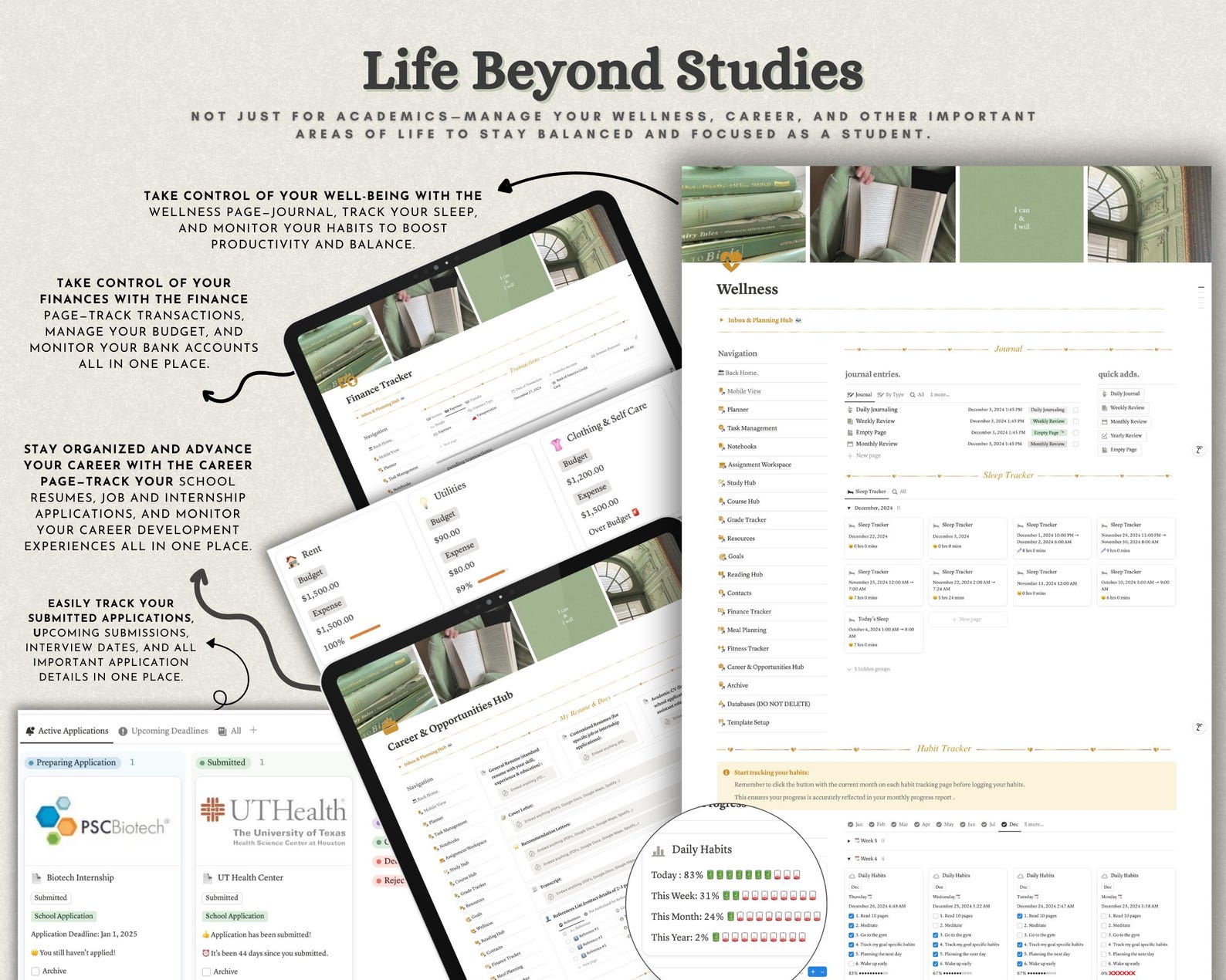Notion Student Planner, GTD Notion Template, PARA Method Notion, Assignment and Task Tracker ...