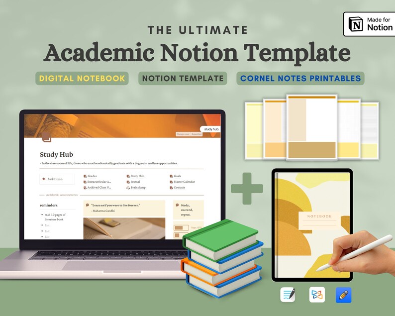 Notion Template Student, Assignment Tracker Notion, Course Tracker ...
