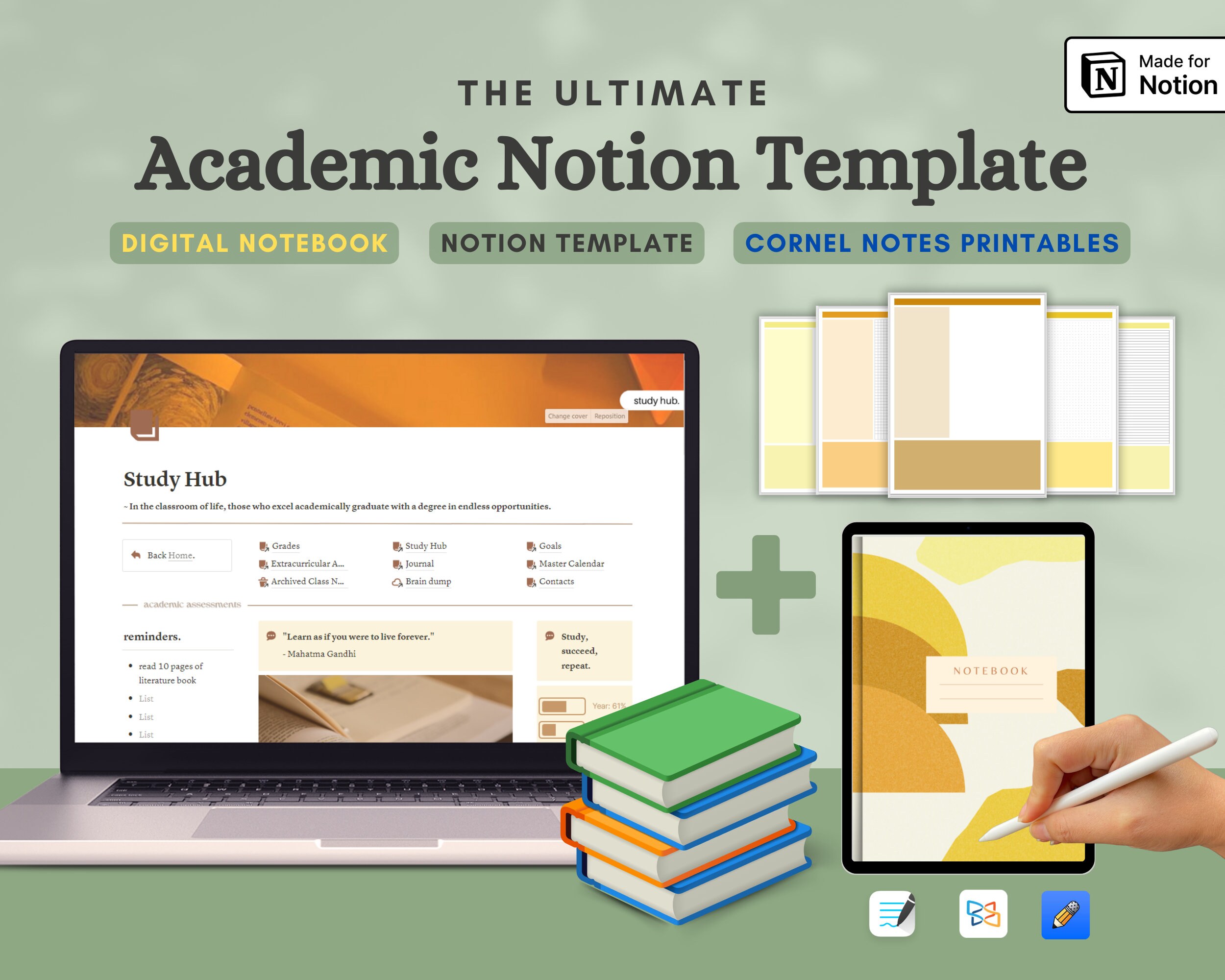 Notion Template Student, Assignment Tracker Notion, Course Tracker ...