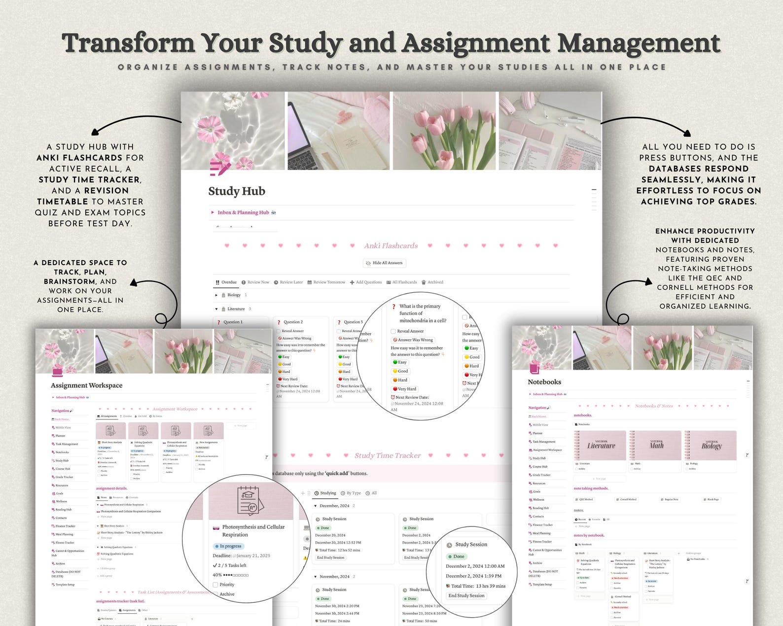 GTD Notion Template, Student Notion Planner, PARA Method Notion, Assignment Tracker, Task ...