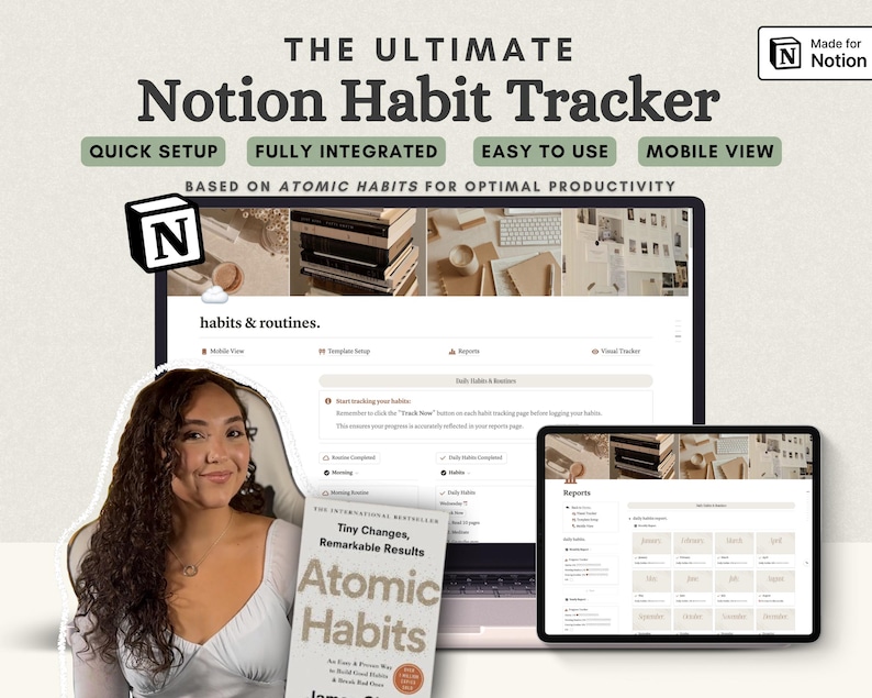 Notion Habit Tracker, Notion Routines, Daily, Weekly, Monthly Notion ...