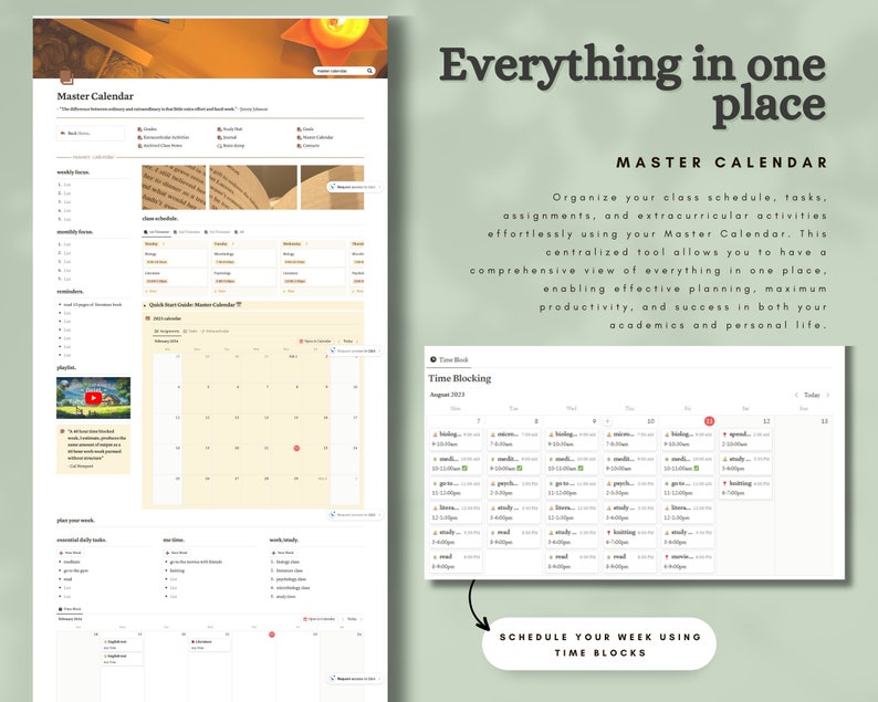 Notion Template Student, Assignment Tracker Notion, Course Tracker ...