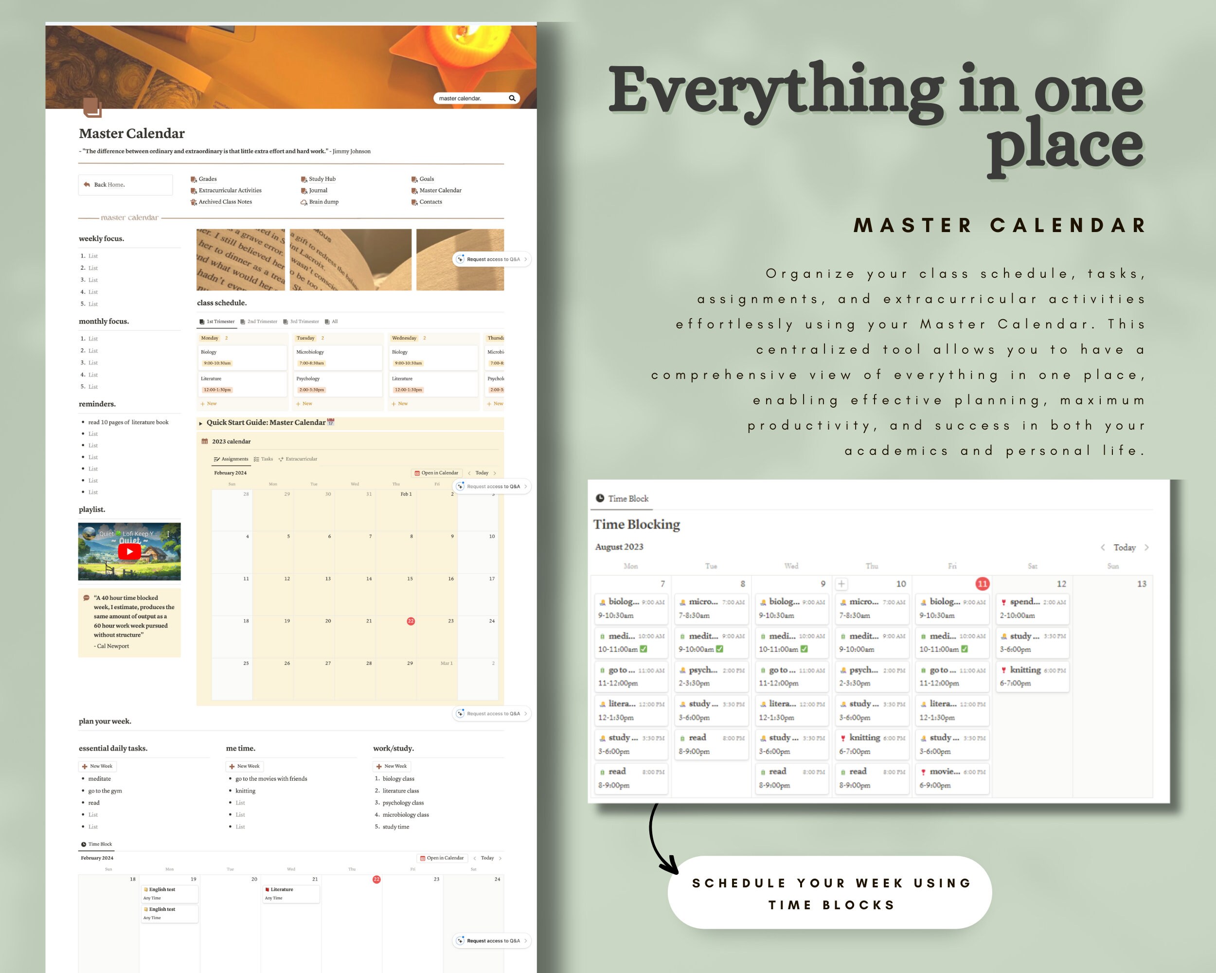 Notion Template Student, Assignment Tracker Notion, Course Tracker ...