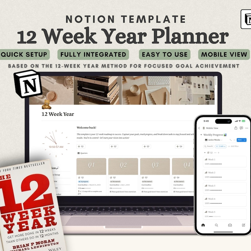 2026 Notion 12 Week Year - Etsy
