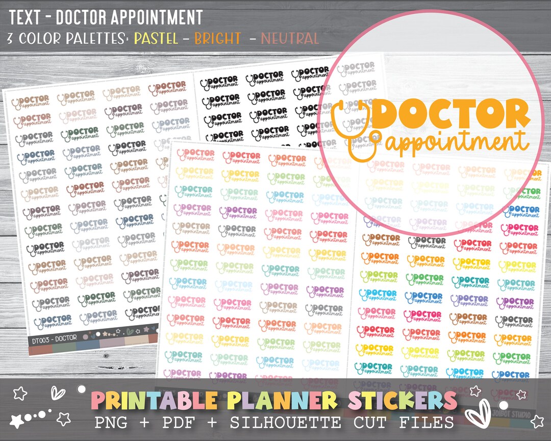 DOCTOR APPOINTMENT Printable Planner Stickers Functional Stickers ...