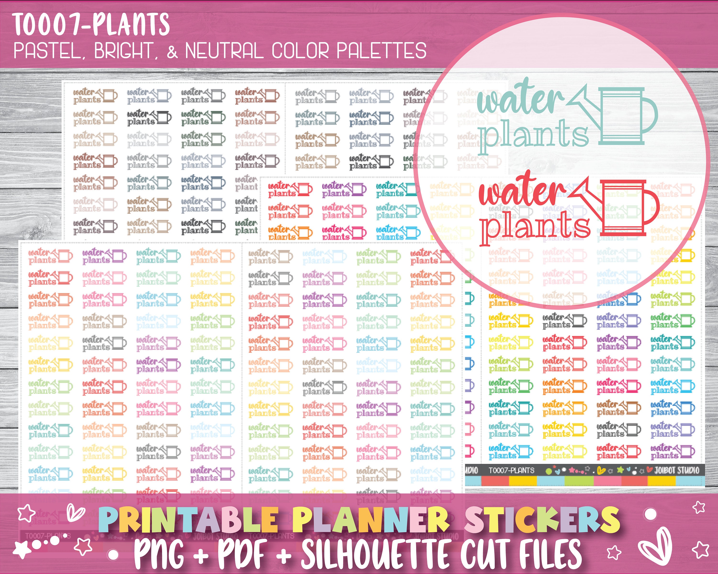 WATER PLANTS Printable Planner Stickers Functional - Etsy