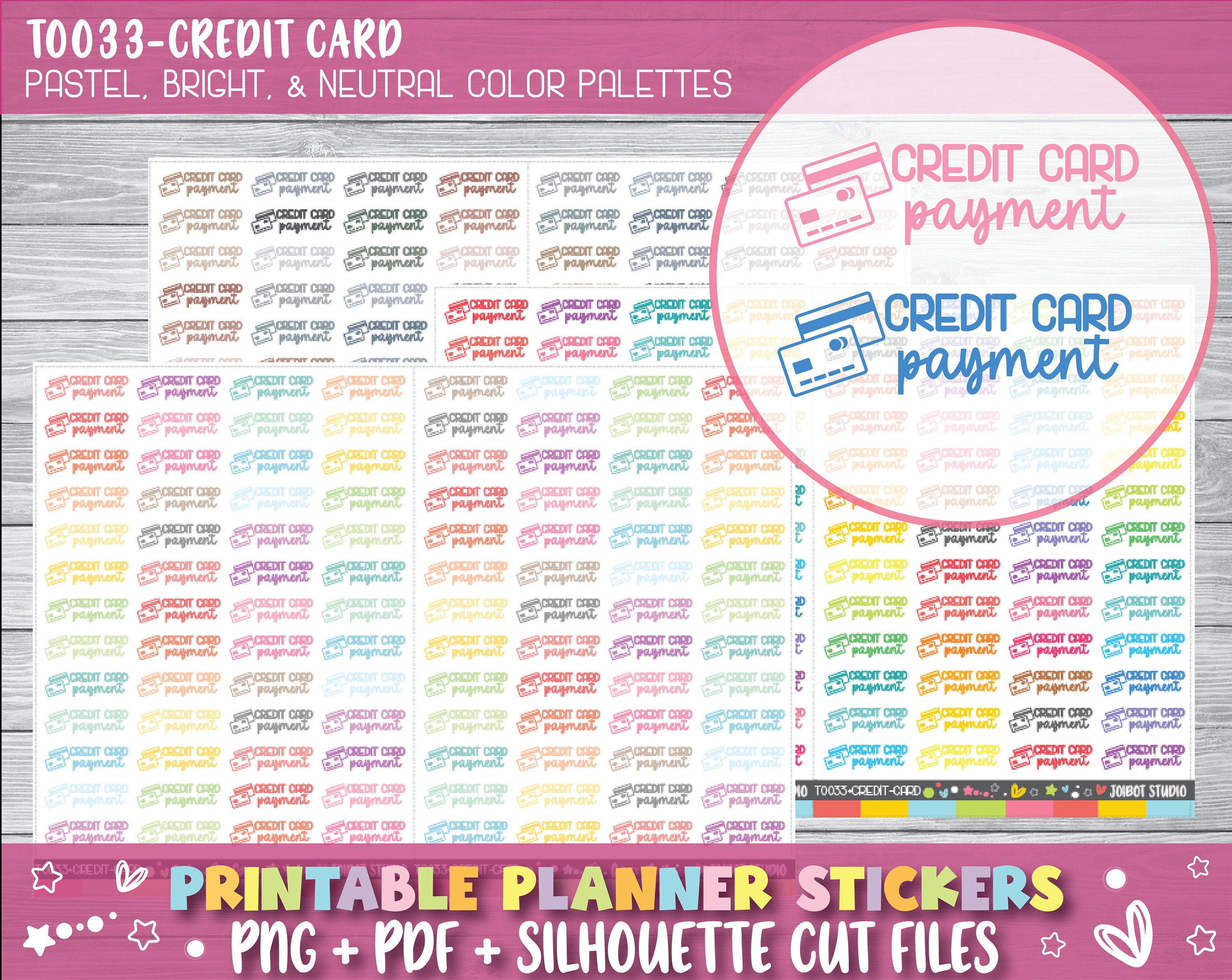 CREDIT CARD Printable Planner Stickers Functional Stickers - Etsy
