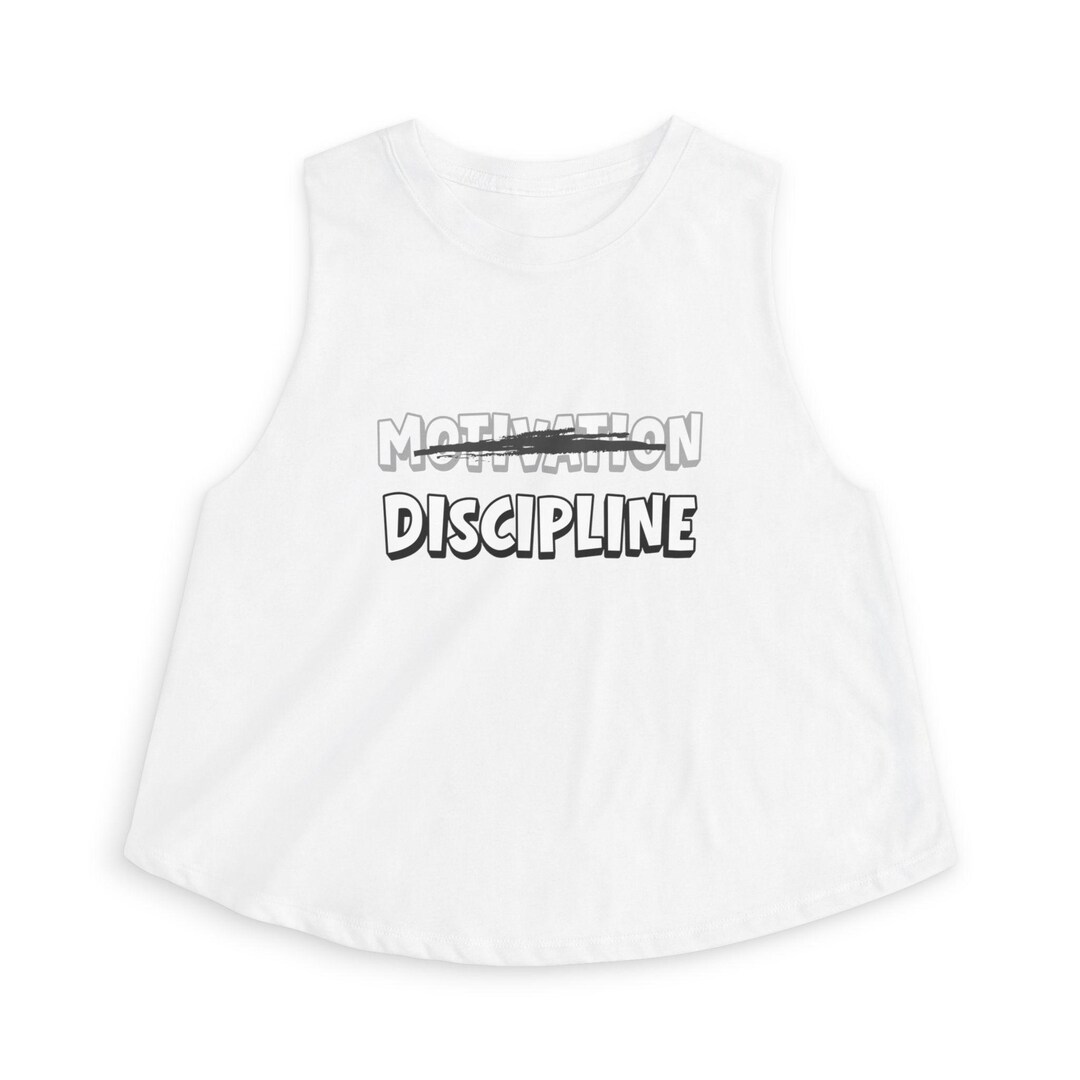 Motivation Crossed Out Discipline Crop Top | Fitness Tank, Workout ...
