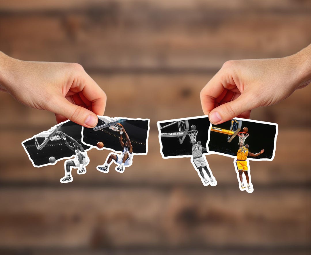 Shaq Dunk Pack: 4 Stickers Full Color and B&W - Etsy