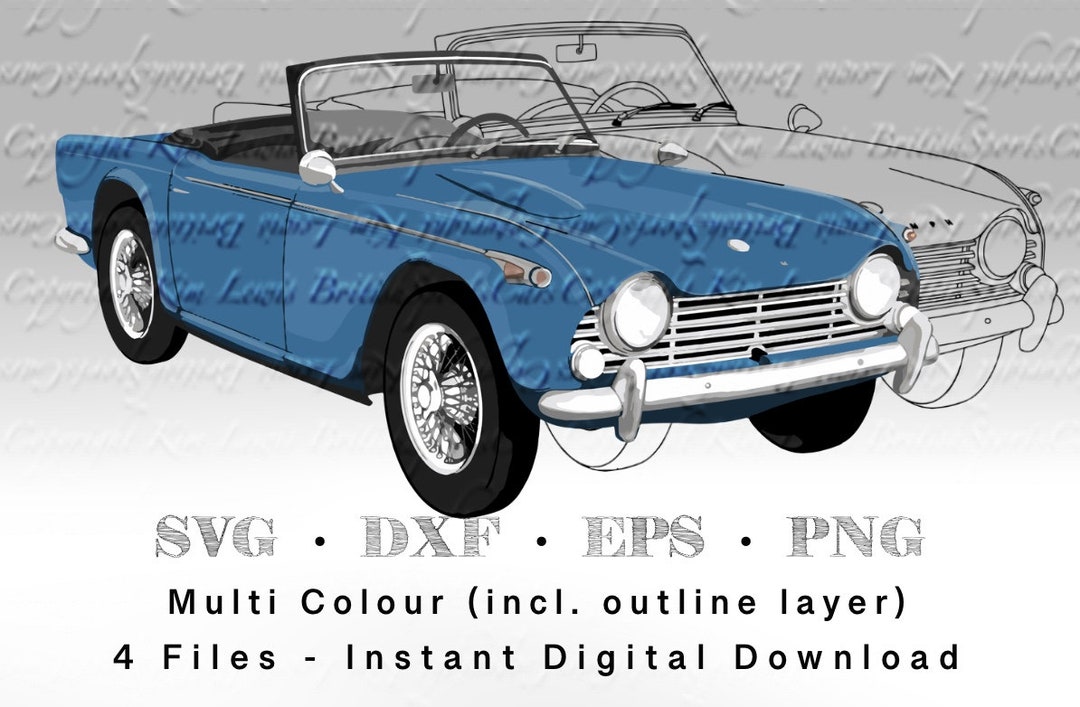Triumph TR4 SVG File (incl. Outline Layer) - Etsy