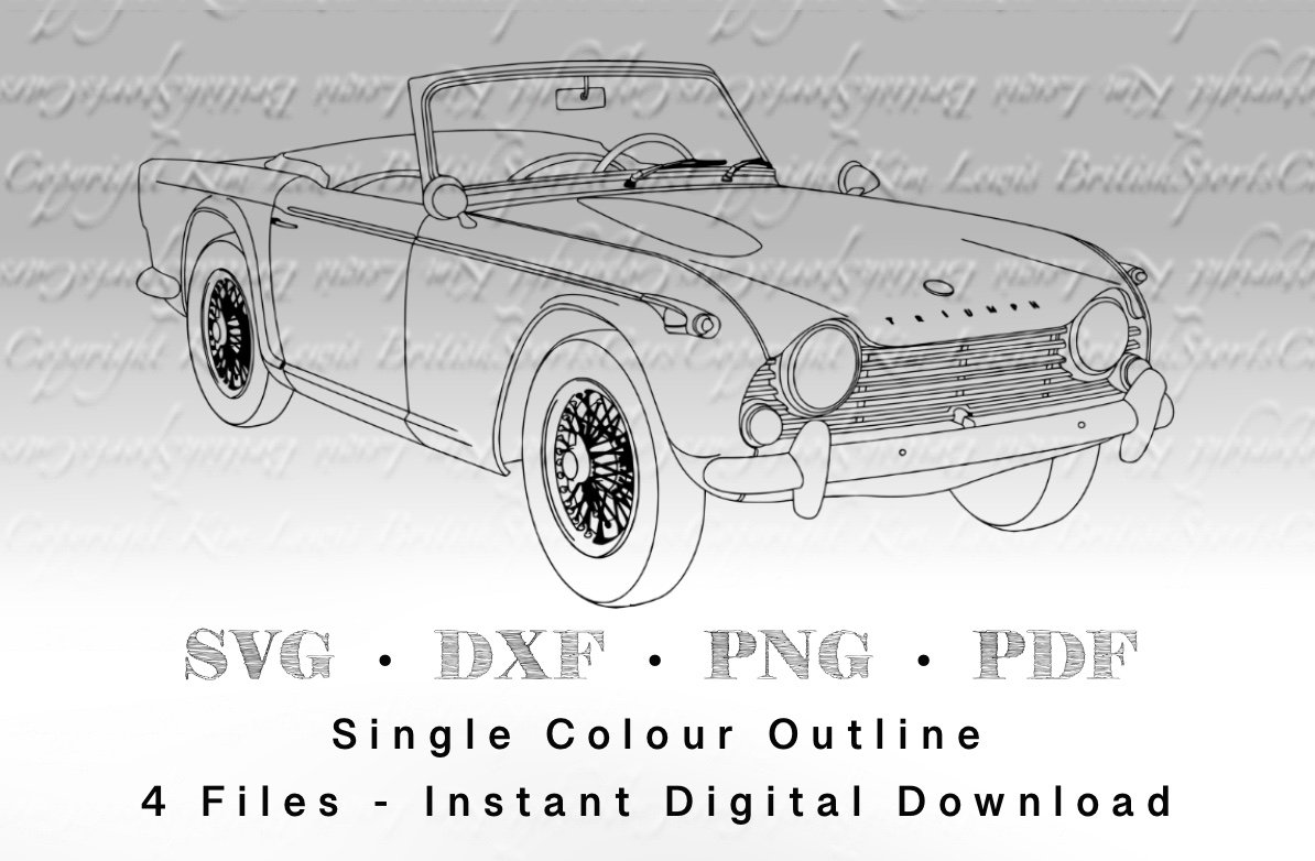 Triumph TR4 - Outline SVG File - Etsy