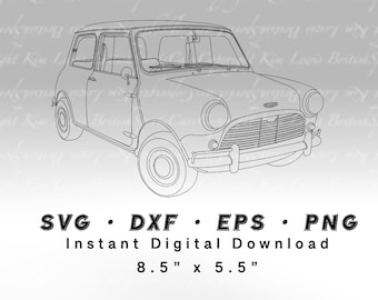 Classic Mini Cooper SVG, Cartoon Vector, Art, Silhouette - Etsy