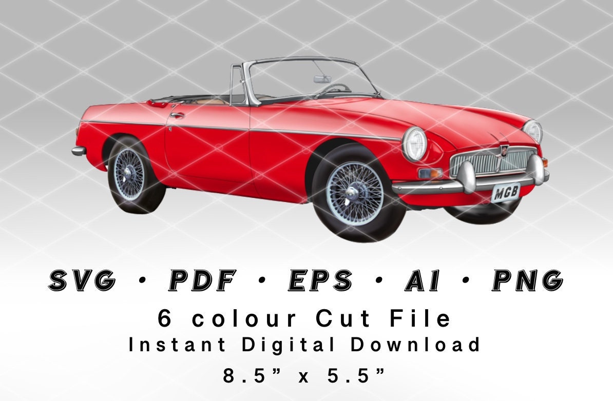 MGB Roadster SVG File - Etsy