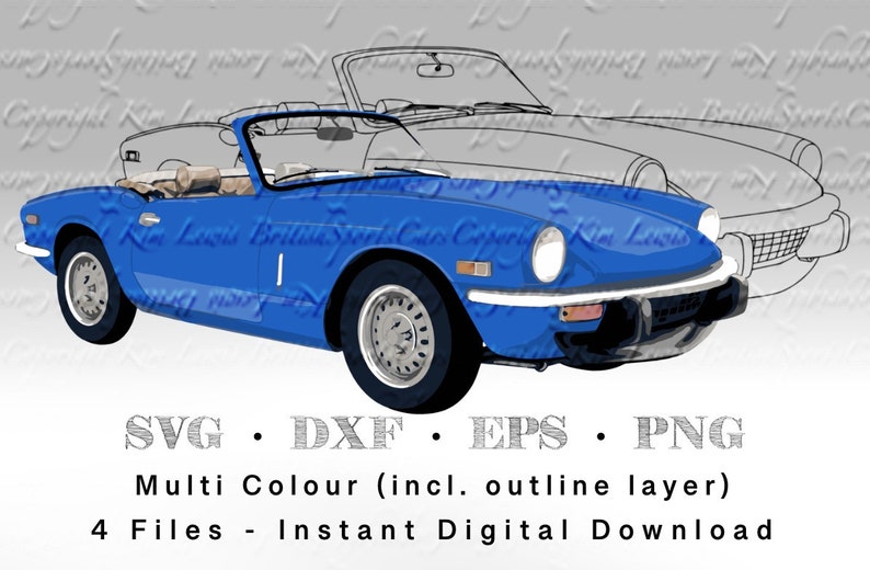 Triumph Spitfire SVG File (incl. Outline Layer) - Etsy