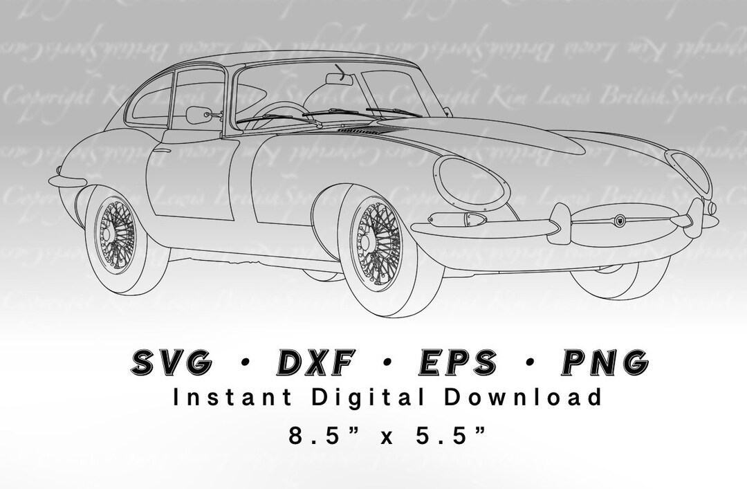 Jaguar E-type SVG File - Etsy
