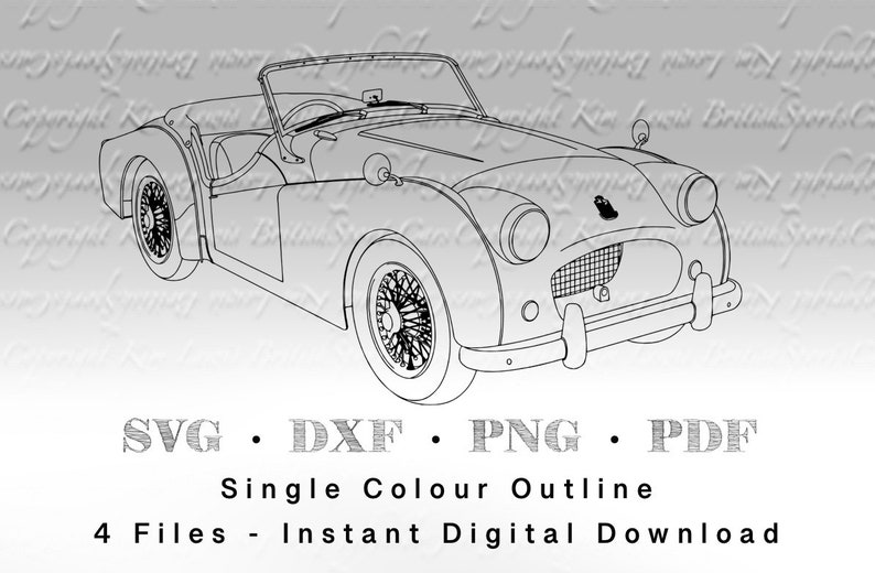 Triumph TR2 Outline SVG File - Etsy