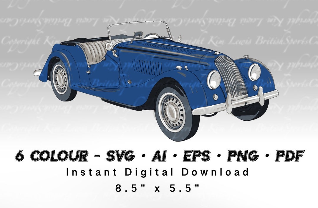 Morgan Plus 4-6 kleuren SVG-bestand - Etsy Nederland