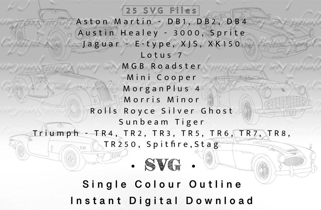 British Classic Car SVG Bundle - Etsy