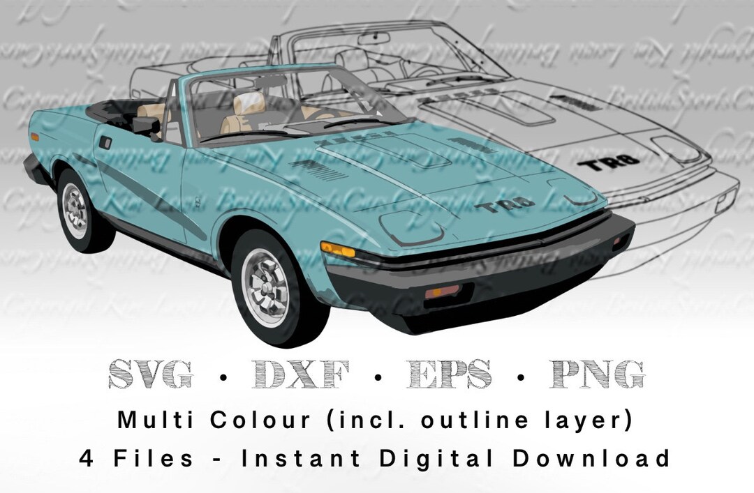 Triumph TR8 SVG File (incl. Outline Layer) - Etsy