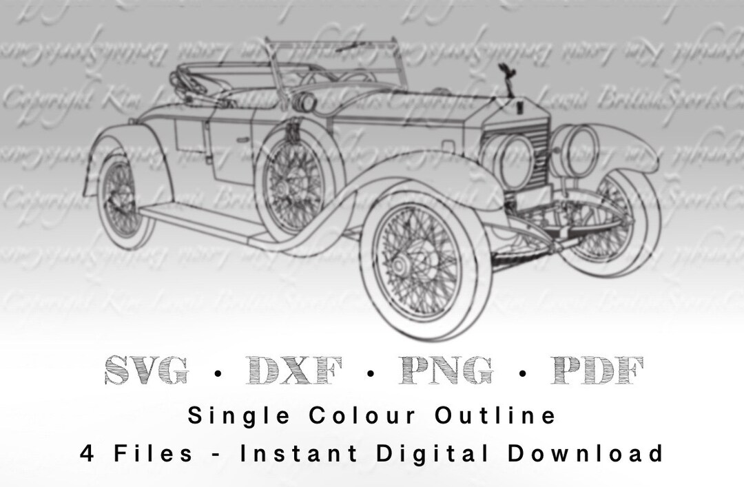 Rolls Royce - Silver Ghost - Outline SVG File - Etsy