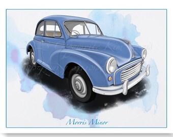 Morris Minor Downloadable Print, 3 Color Versions Included - Etsy