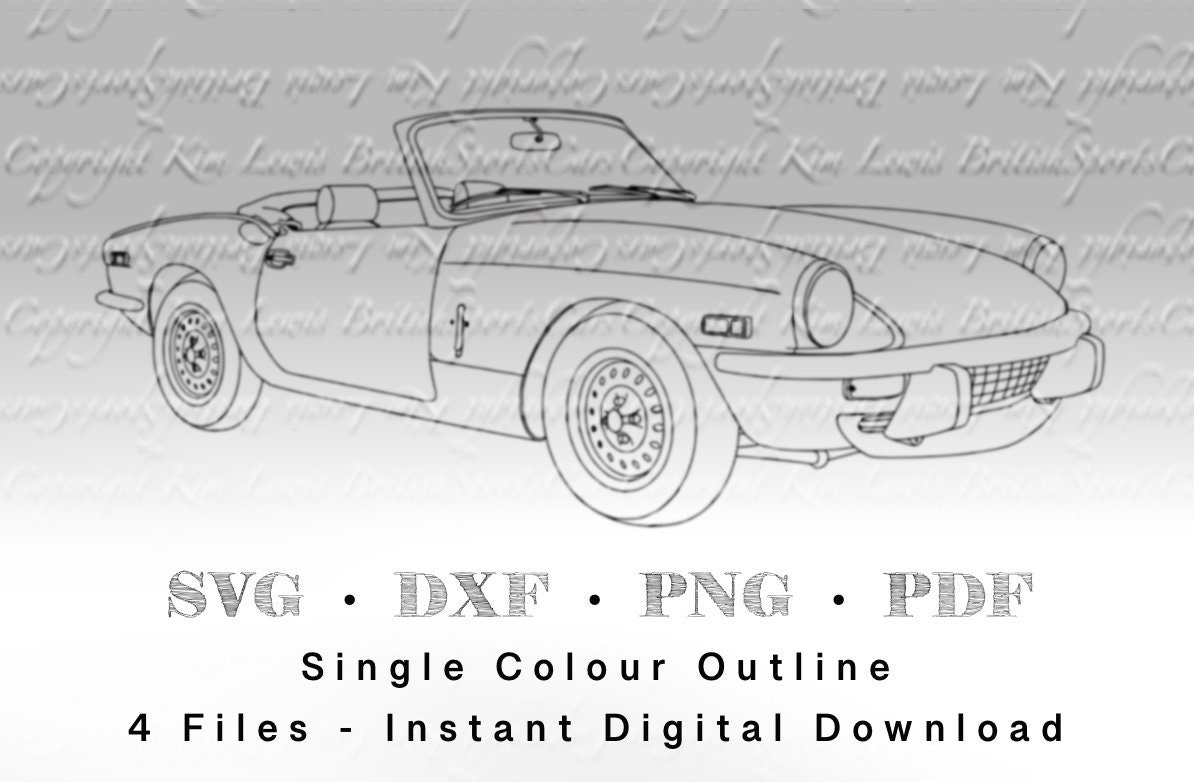 Triumph Spitfire Outline SVG File - Etsy