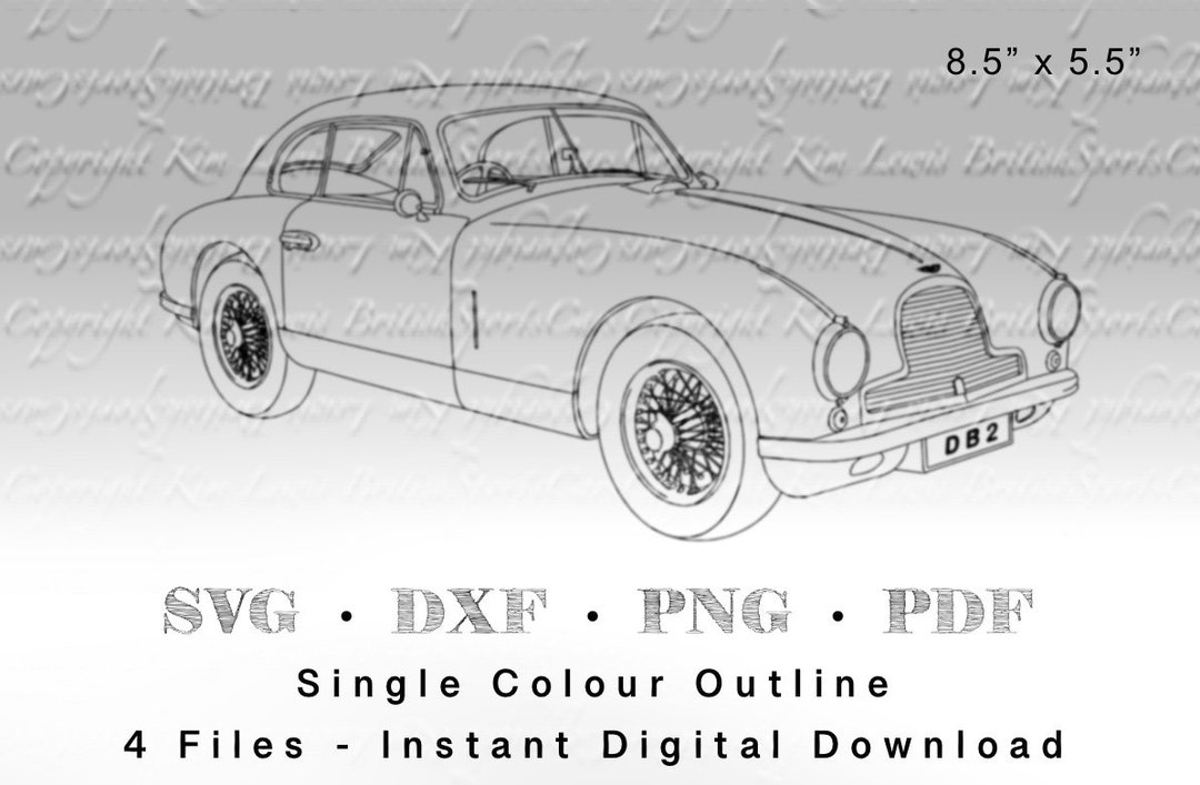Aston Martin DB2 Outline SVG File - Etsy