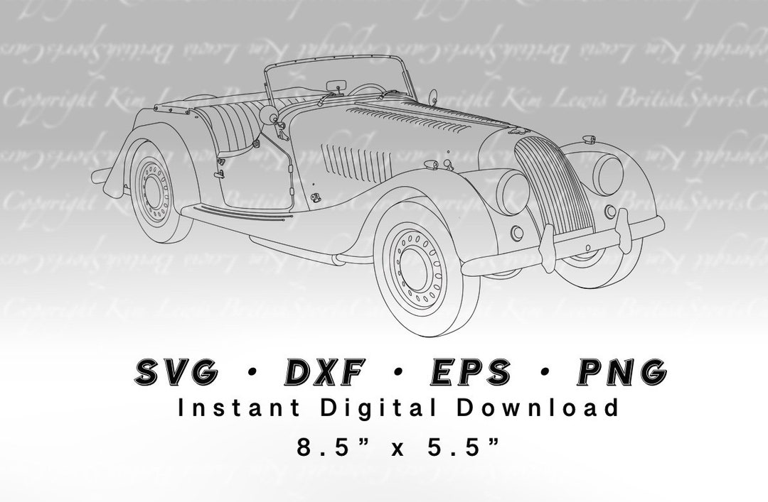 Morgan Plus 4 - Outline SVG File - Etsy