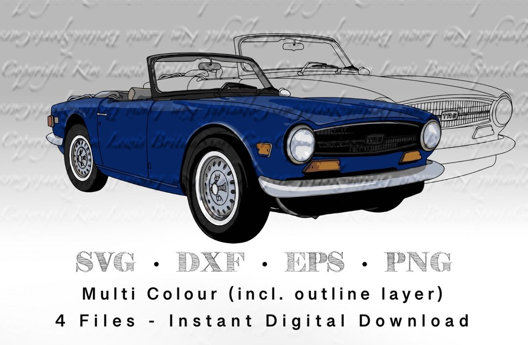 Triumph TR6 SVG File (incl. Outline Layer) - Etsy