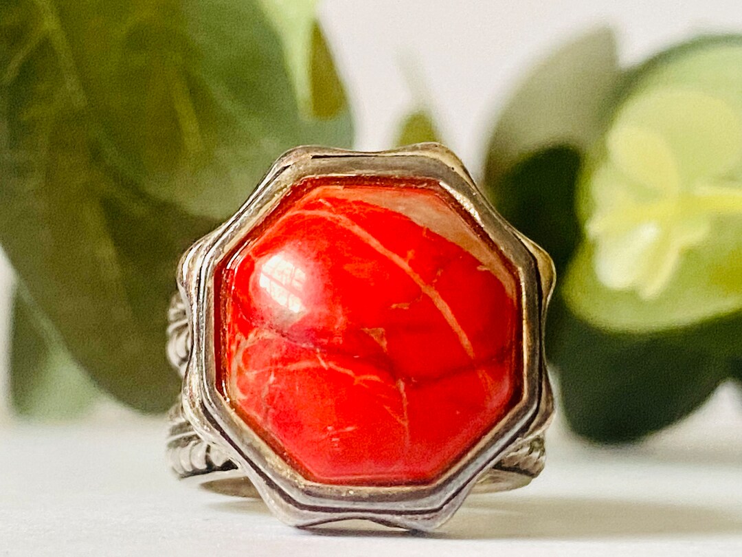 Vintage Barse Red Gemstone Statement Ring Size 6.5 - Etsy