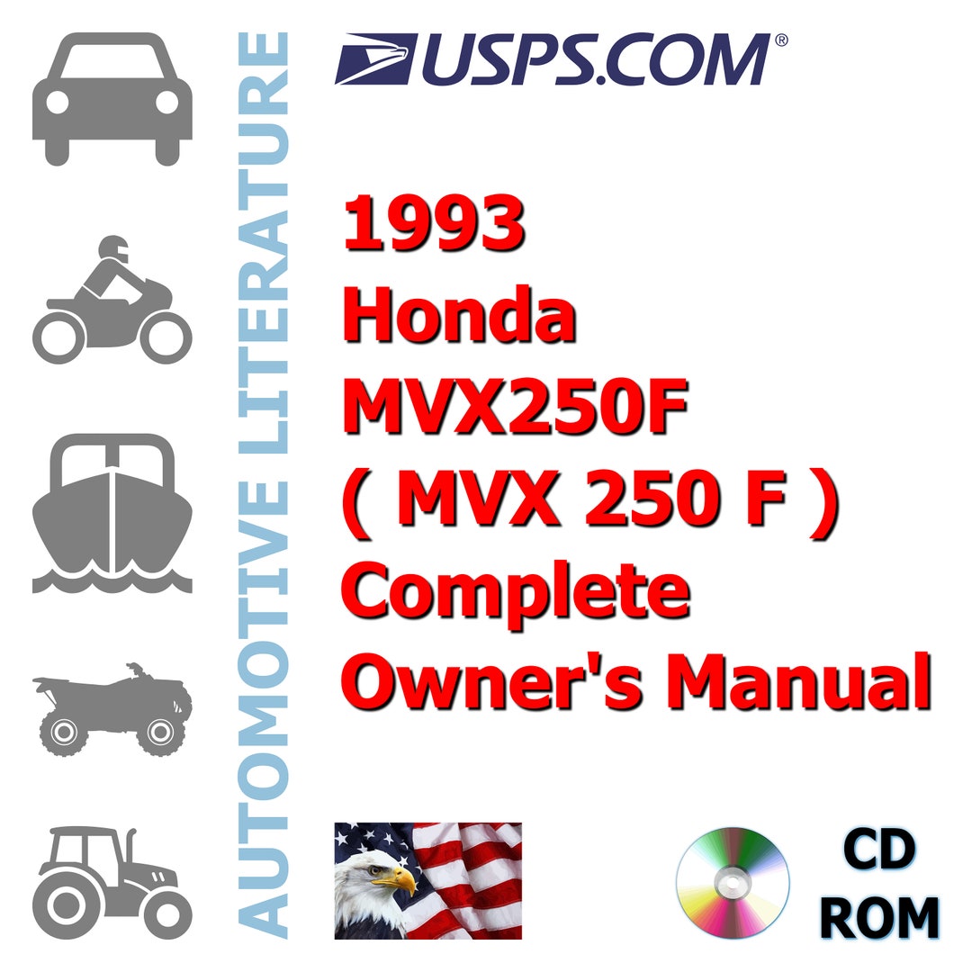1993 Honda MVX250F MVX 250 F Complete Owner's Manual - Etsy