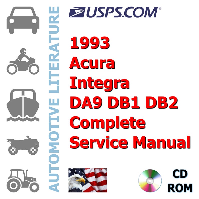 1993 Acura Integra DA9 DB1 DB2 Complete Service Manual - Etsy