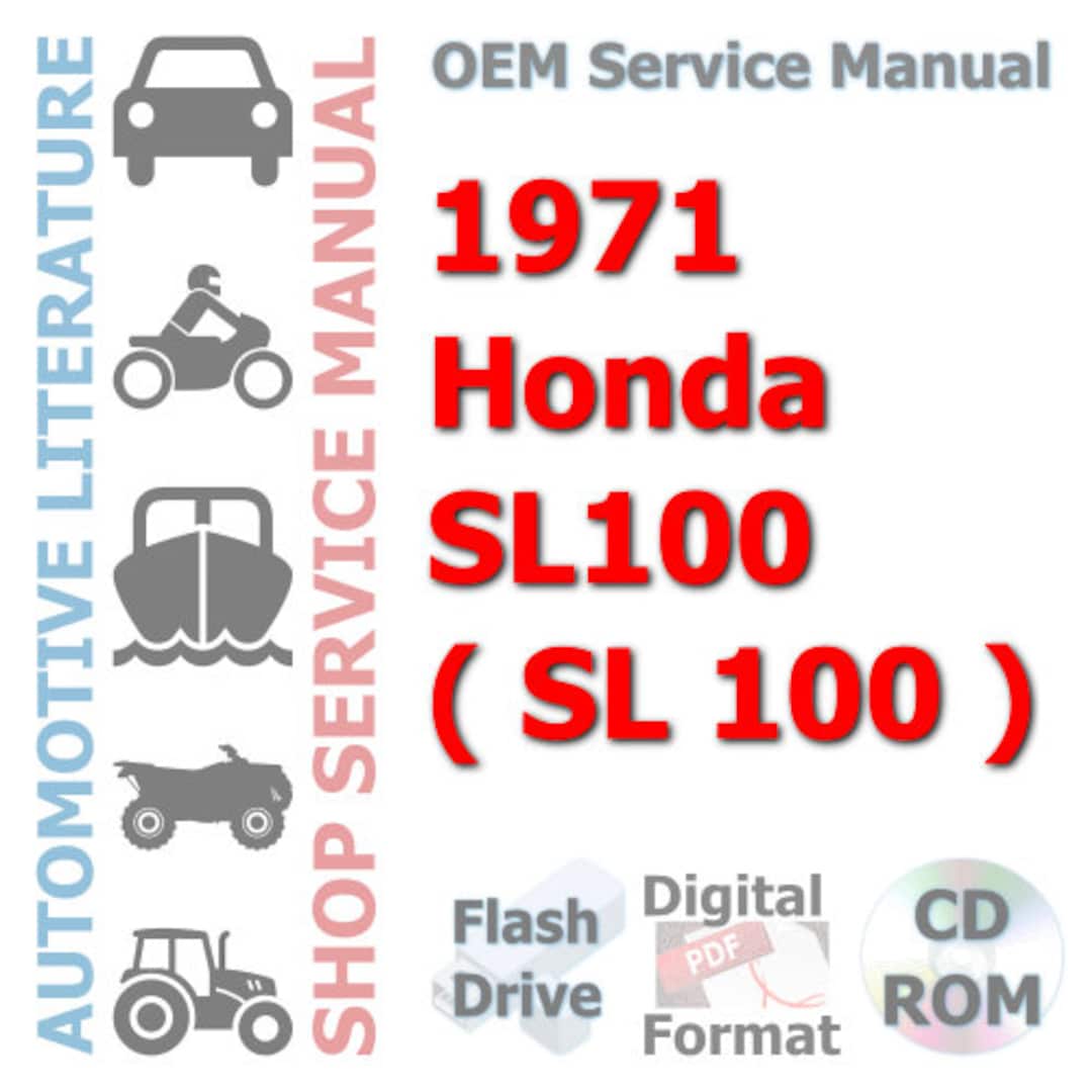 1971 Honda SL100 Complete Service Manual - Etsy