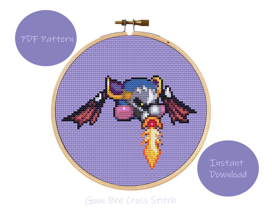 Meta Knight Kirby Cross Stitch Pattern PDF Instant Download - Etsy