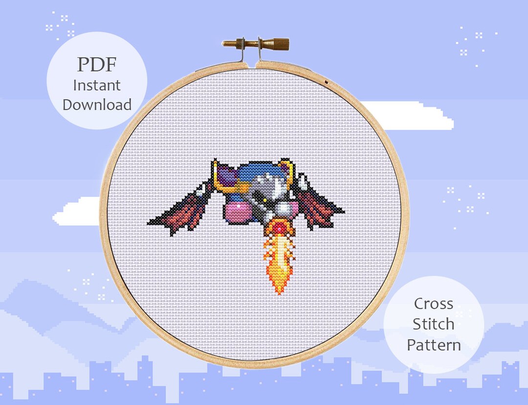 Meta Knight Kirby Cross Stitch Pattern - PDF Instant Download - Etsy