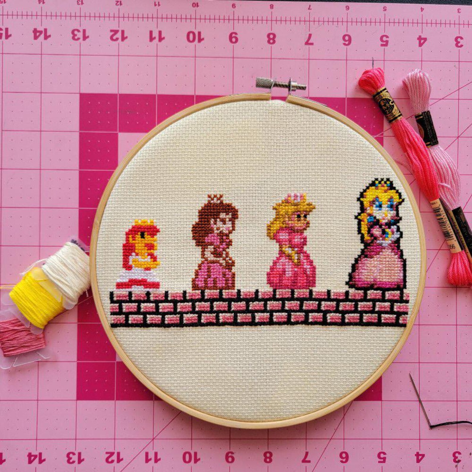 Princess Peach Timeline Cross Stitch Pattern - Retro Style PDF Instant ...