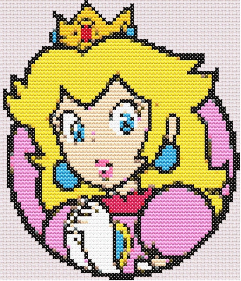 Princess Peach Cross Stitch Pattern PDF Download - Etsy