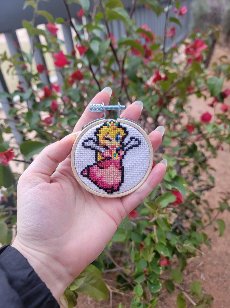 Winking Peach - Princess Peach Cross Stitch Pattern - PDF Instant ...