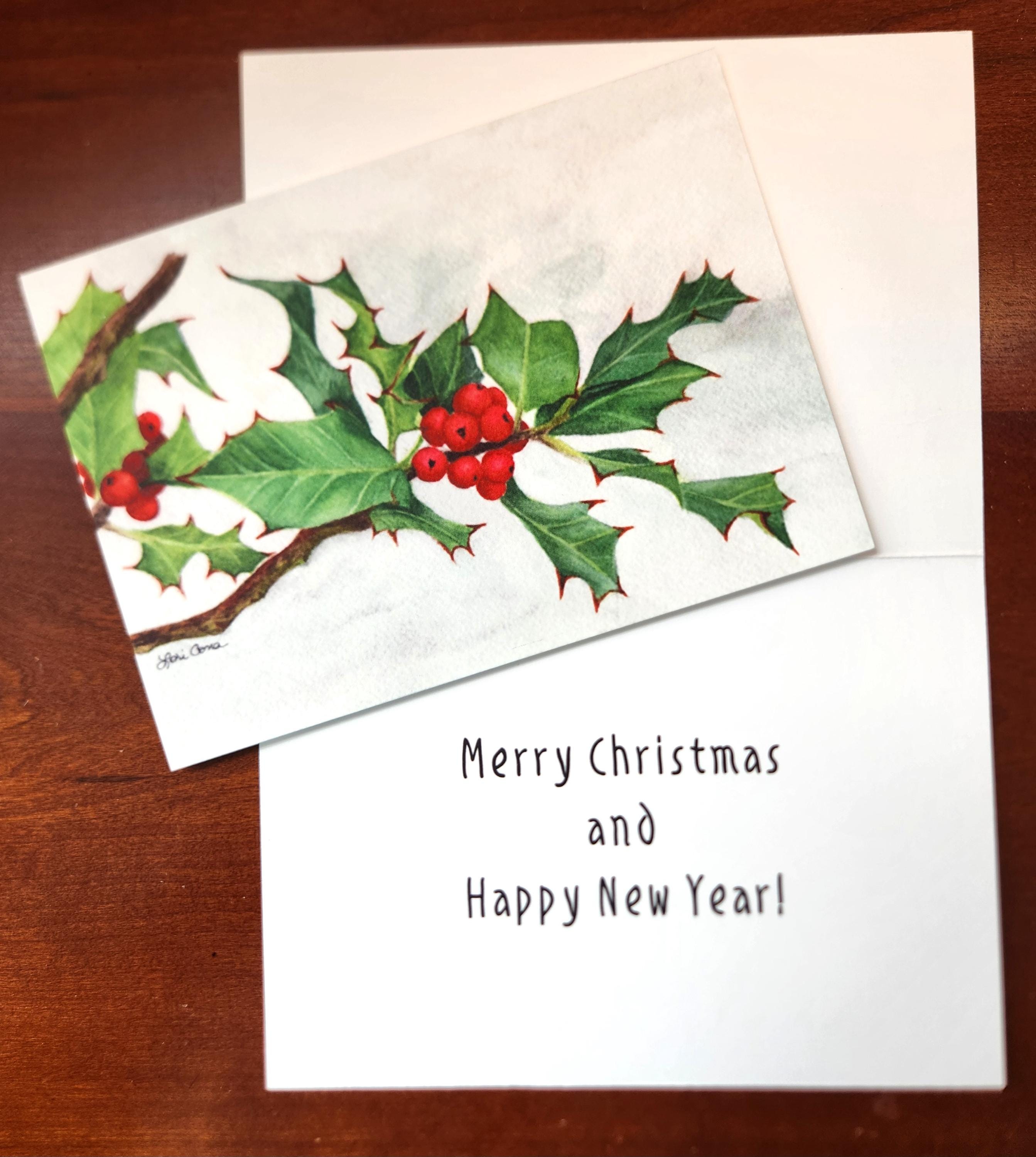 Holly Christmas Cards - Etsy