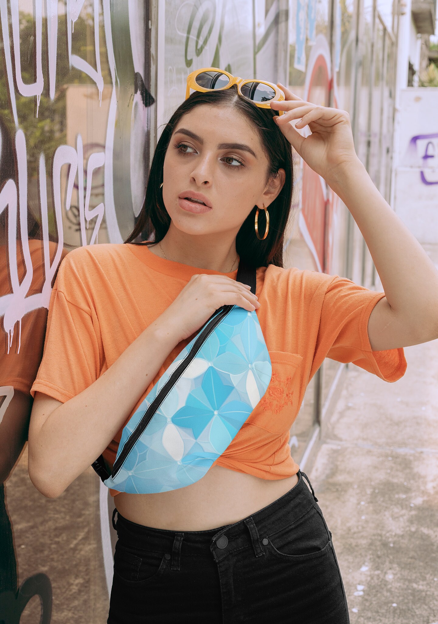 Blue Floral Design Fanny Pack sold by Rachellwedge Antilles | SKU ...