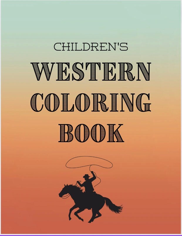 Children's Western Themed Coloring Book - Etsy