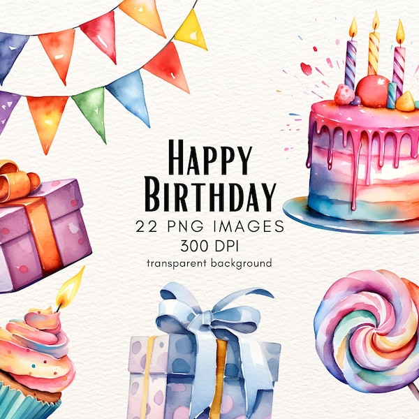 Watercolor Birthday - Etsy