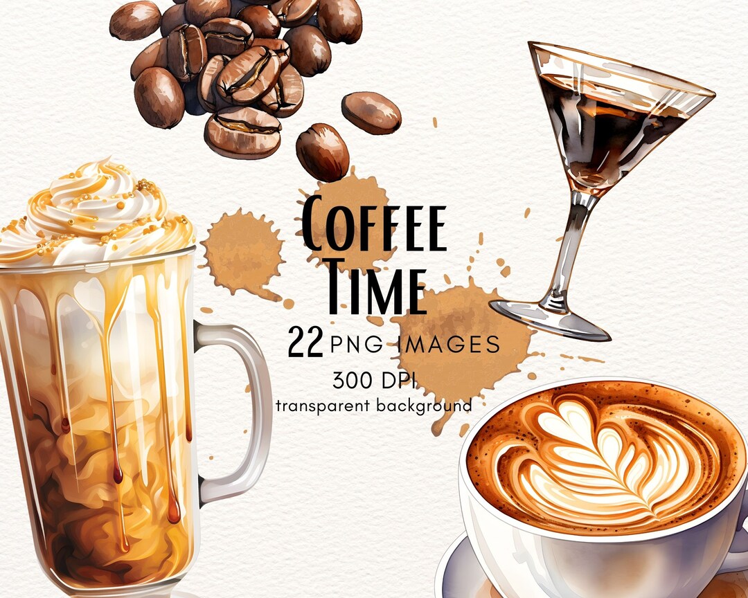 Coffee Clipart Bundle | Watercolor, Coffee, Coffeebeans, Frenchpress ...