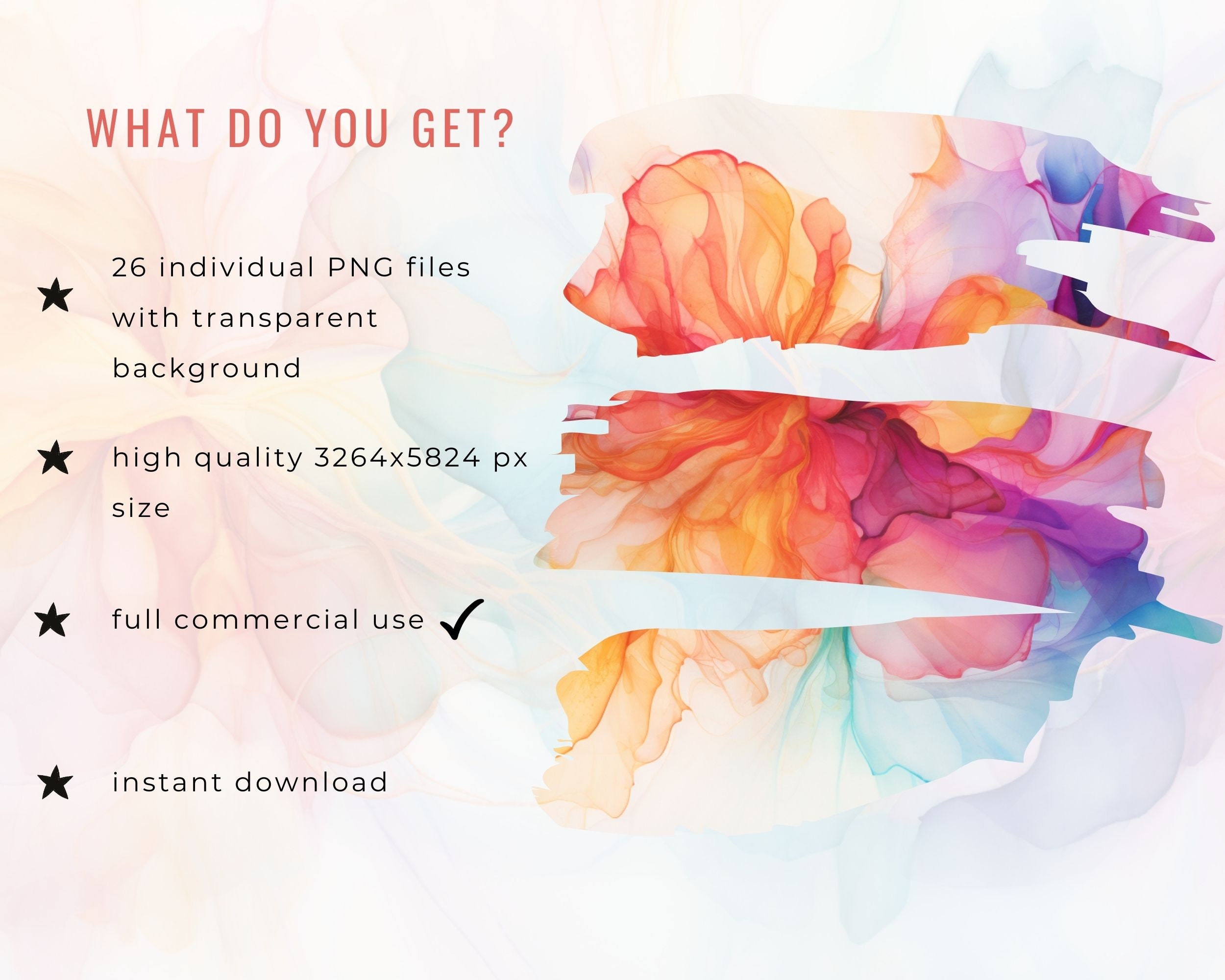 Rainbow Ink Textures, Rainbow Watercolor Ink Patterns, 12 High Quality ...