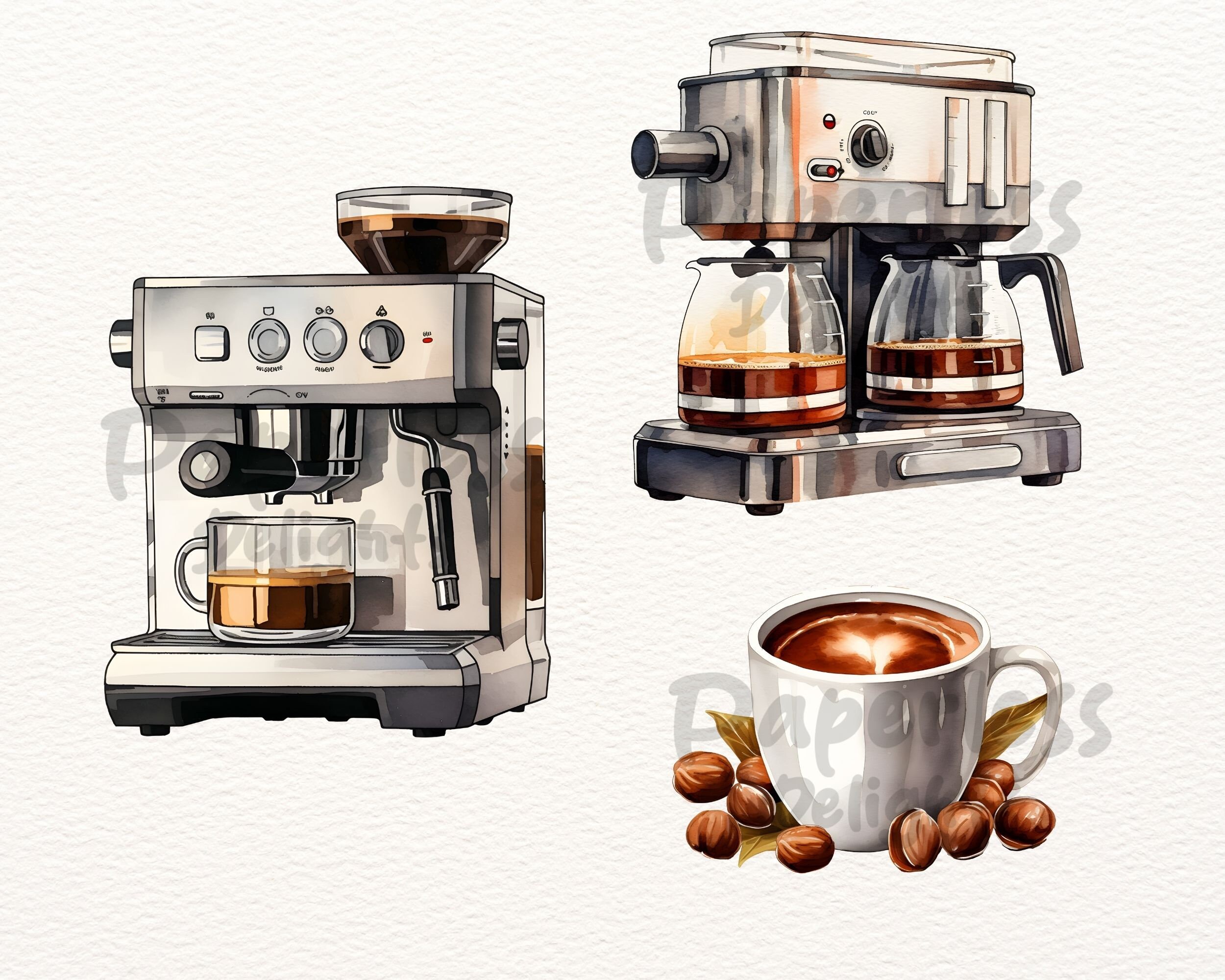 Coffee Clipart Bundle Watercolor Coffee Coffeebeans - Etsy