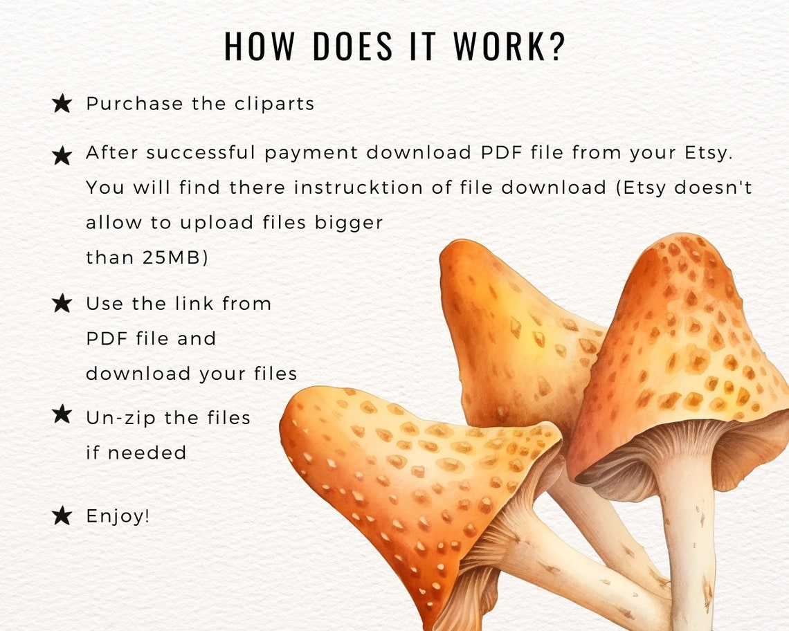 Mushrooms Clipart Bundle Mushroom Clipart Collection 17 High-resolution ...