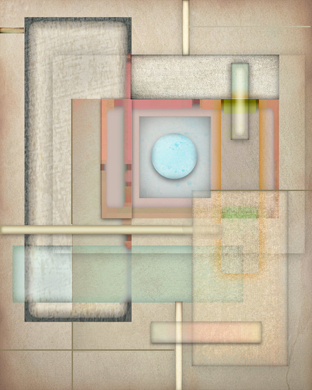 Authentic Large Digital Art Created by Digital Art Pioneer, Printed on ...