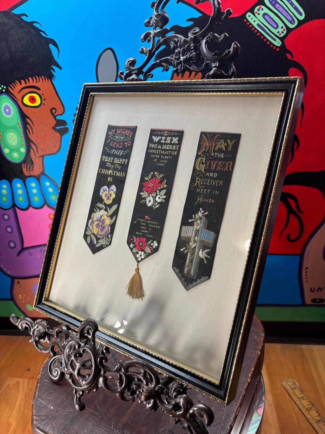 Victorian Silk Framed Bookmarks - Etsy