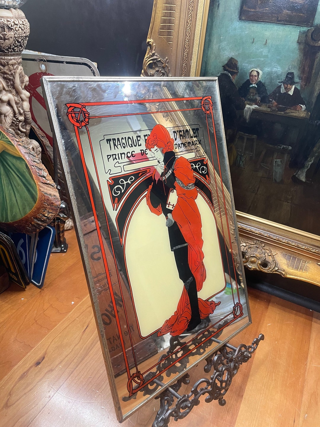 Art Nouveau Vintage Mirror, Mucha Prince of Denmark Hamlet Mirror - Etsy